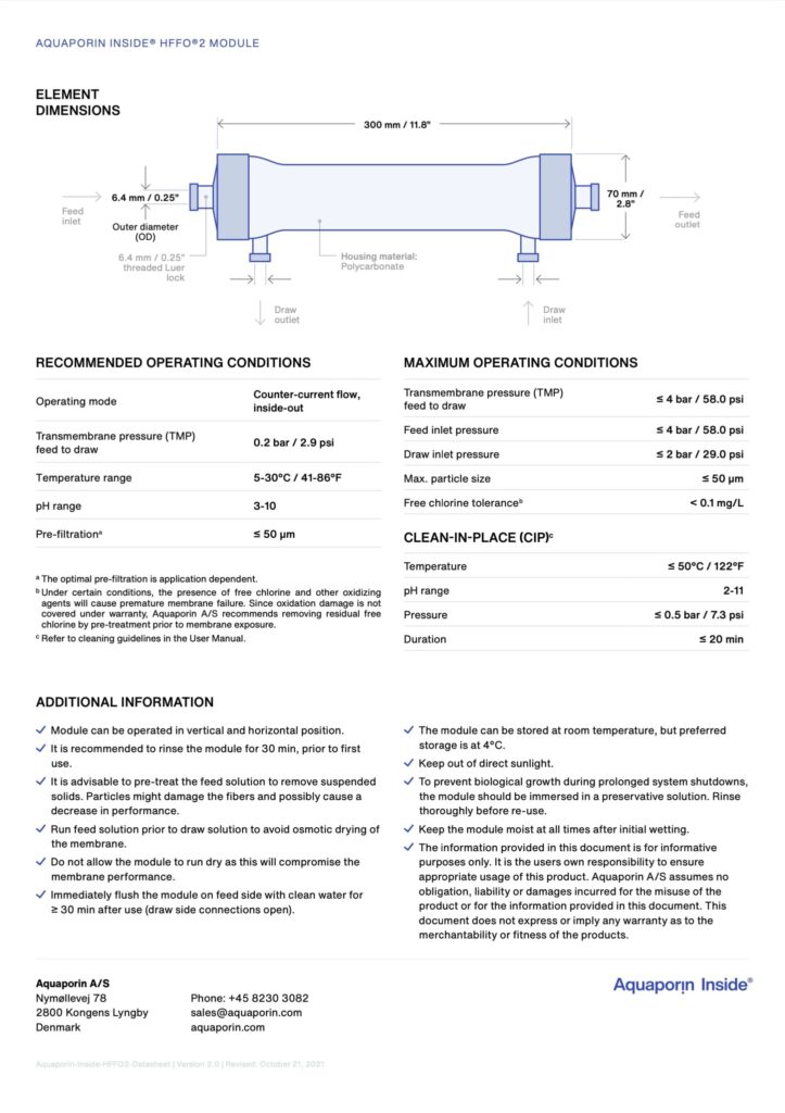 Aquaporin Inside® HFFO®2 - Aquaporin