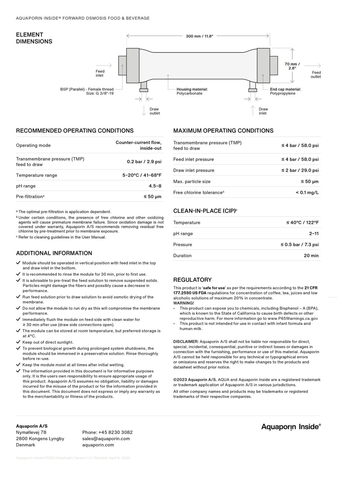 Aquaporin Inside® Essence FO2D - Aquaporin