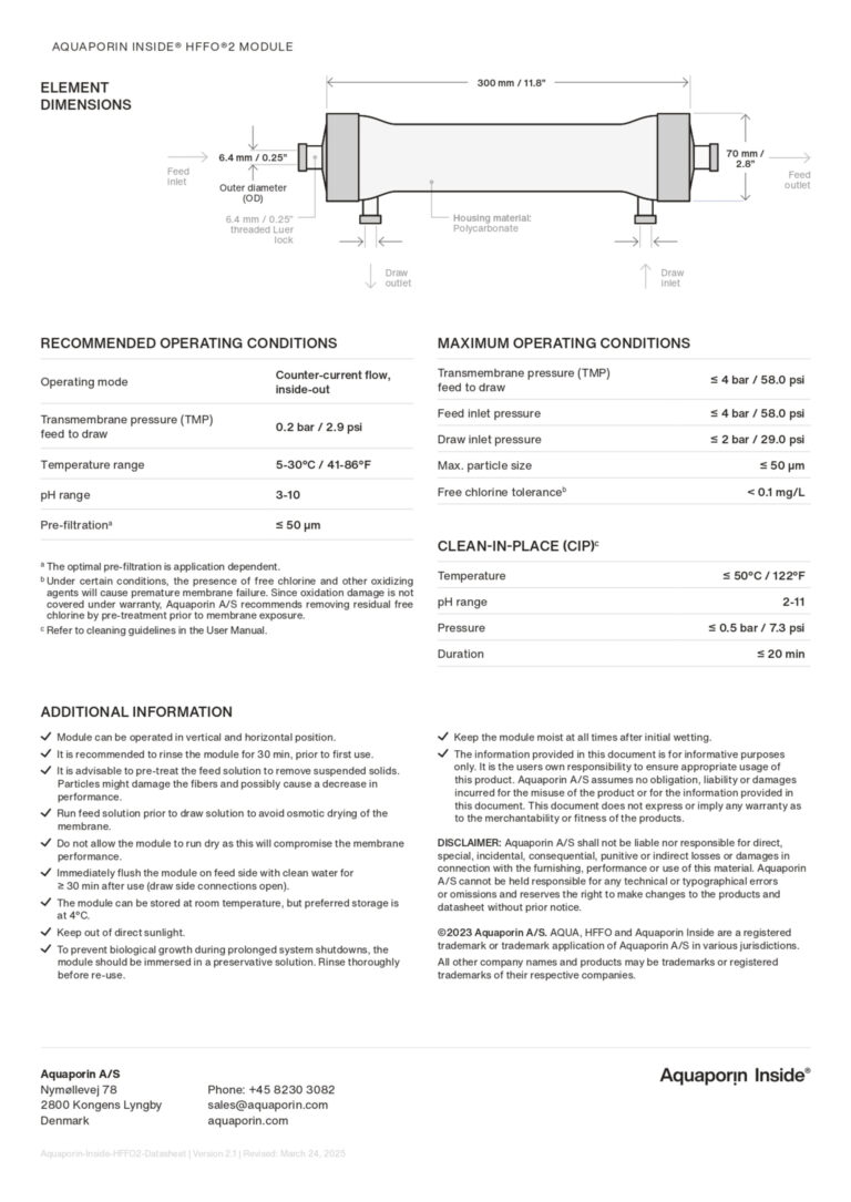 Aquaporin Inside® HFFO®2 - Aquaporin
